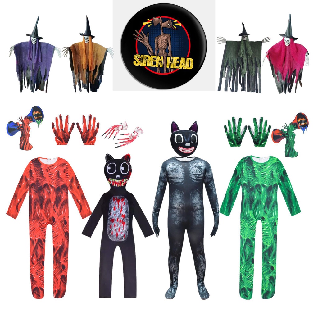 Halloween Cosplay Costume Jumpsuit and Mask Horror Urban Legend SCP ...