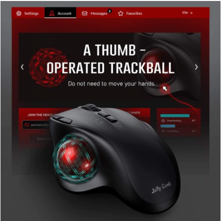 Jelly Comb Bluetooth Trackball Mouse Rechargeable 2.4G USB Wireless ...