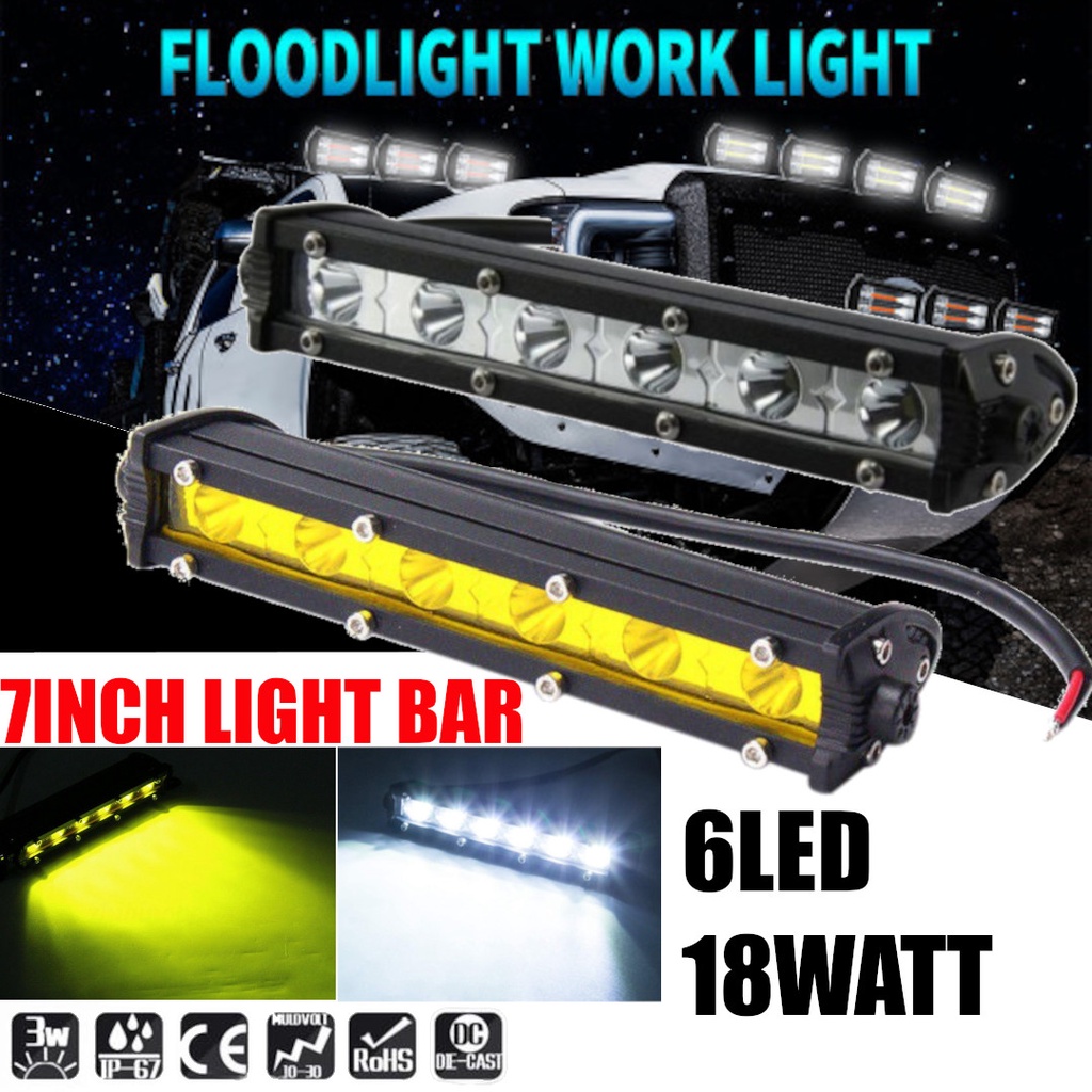 Car 6 Led Light Bar Work Light Fog Light Spot Light Sportlight DRL Daytime Running Light ...