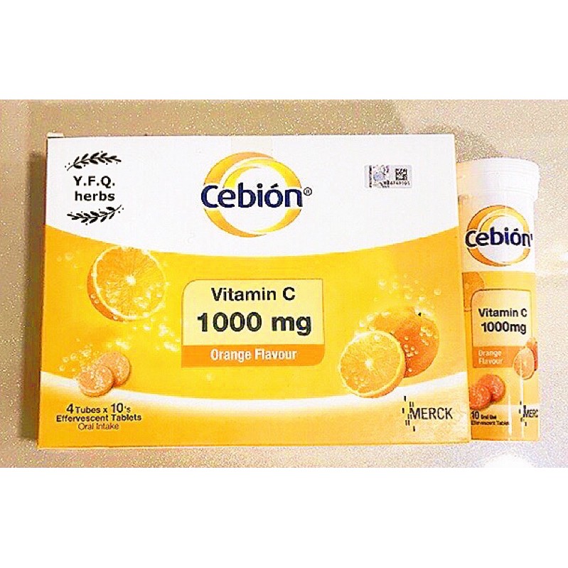 Cebion Vitamin C Effervescent Tablets 1000mg ( 1 tubes -8 tubes) Orange ...