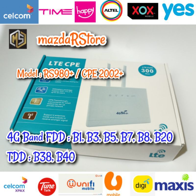 🔥Promo🔥 Modified Unlimited Hotspot 4G LTE CPE RS980+ Router/Modem ...
