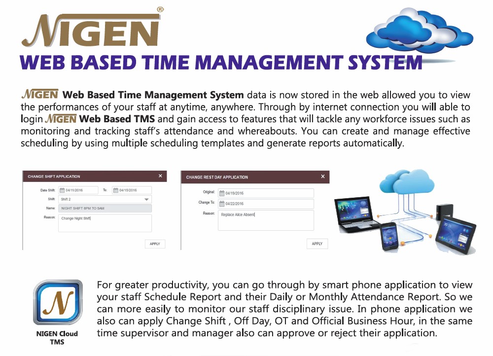 NIGEN Web-based Cloud Time Management Software License (1 Year ...