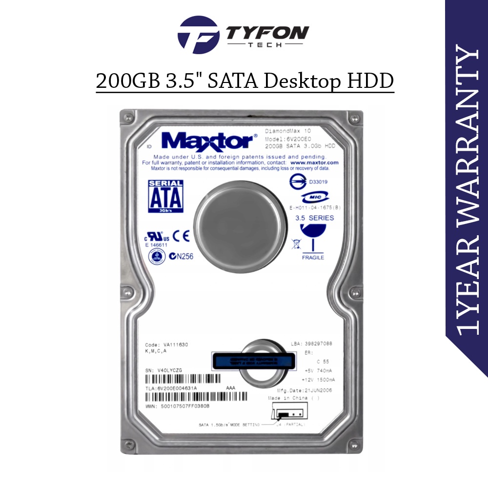 Mix Branded 200GB 3.5" IDE PATA Desktop PC Computer Hard Disk Drive HDD ...