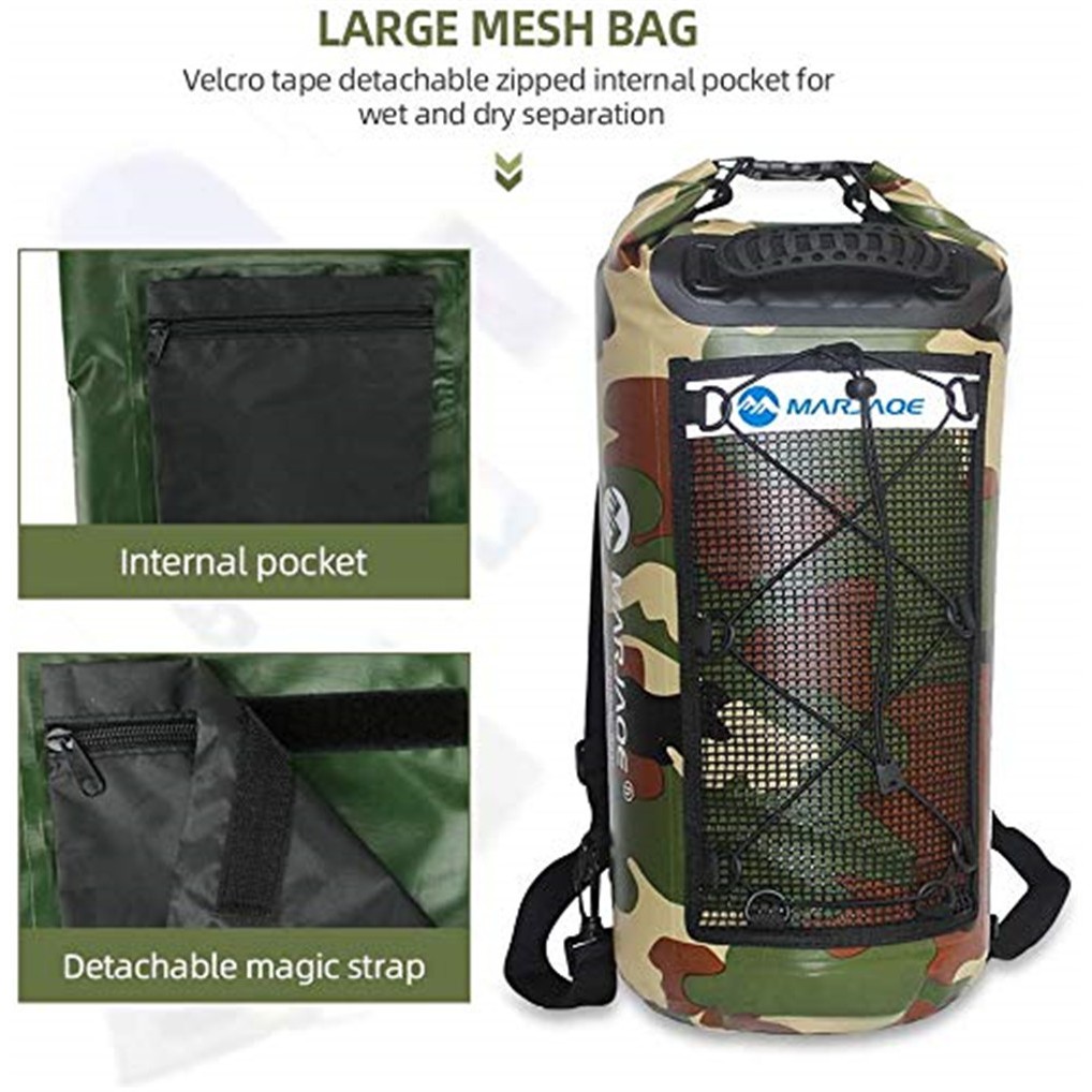 25L Waterproof Dry Bag Camouflage Portable Rafting Diving Backpack Sack ...