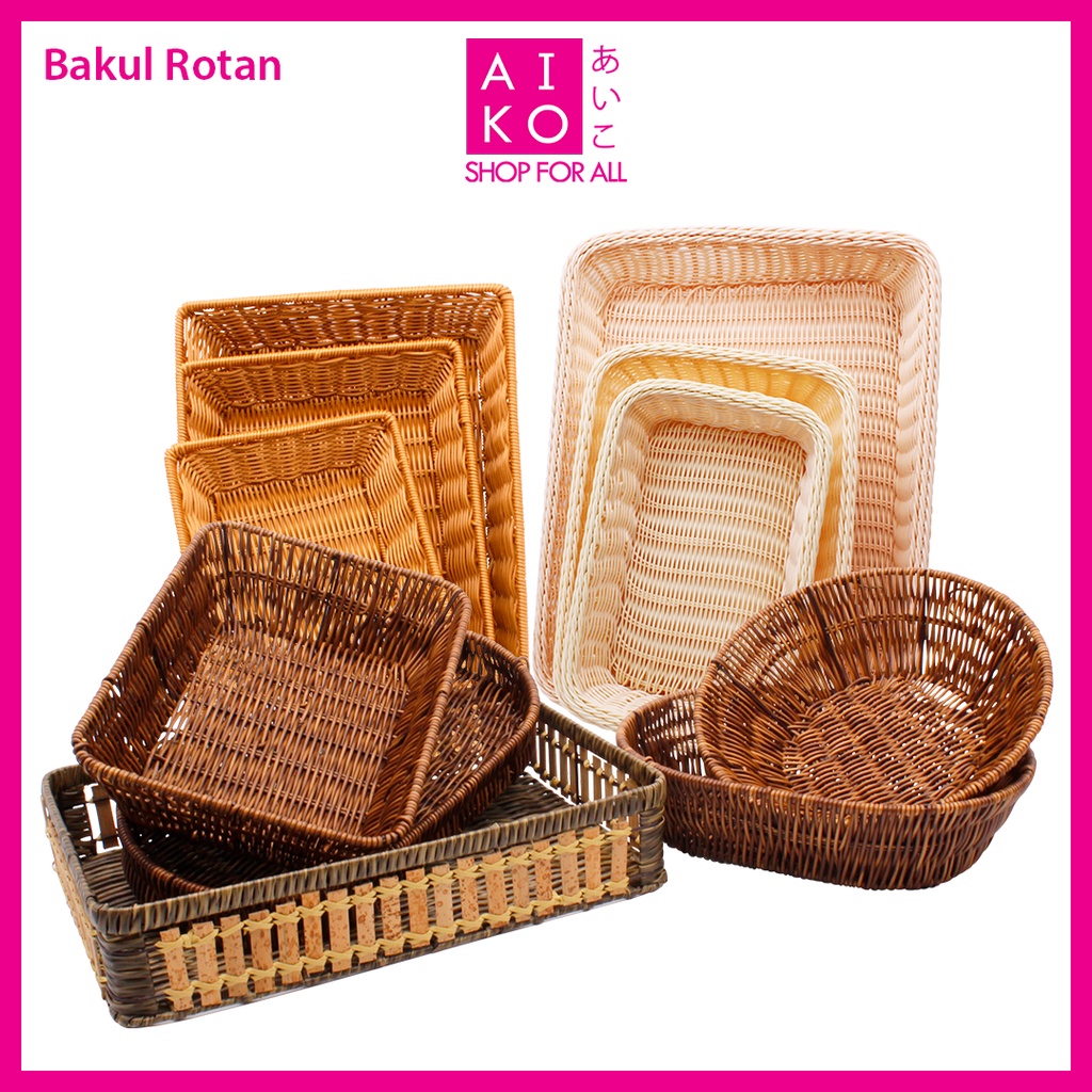 (AIKO) BASKET RATTAN/FRUIT/ MULTIPLE DESIGN / BAKUL PELBAGAI DESIGN | Shopee Malaysia