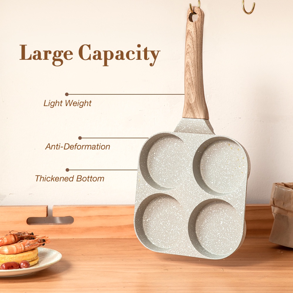 Kuali Mini Carote Cosy Non Stick 4 in 1 Burger/Egg Pan Breakfast Pan ...