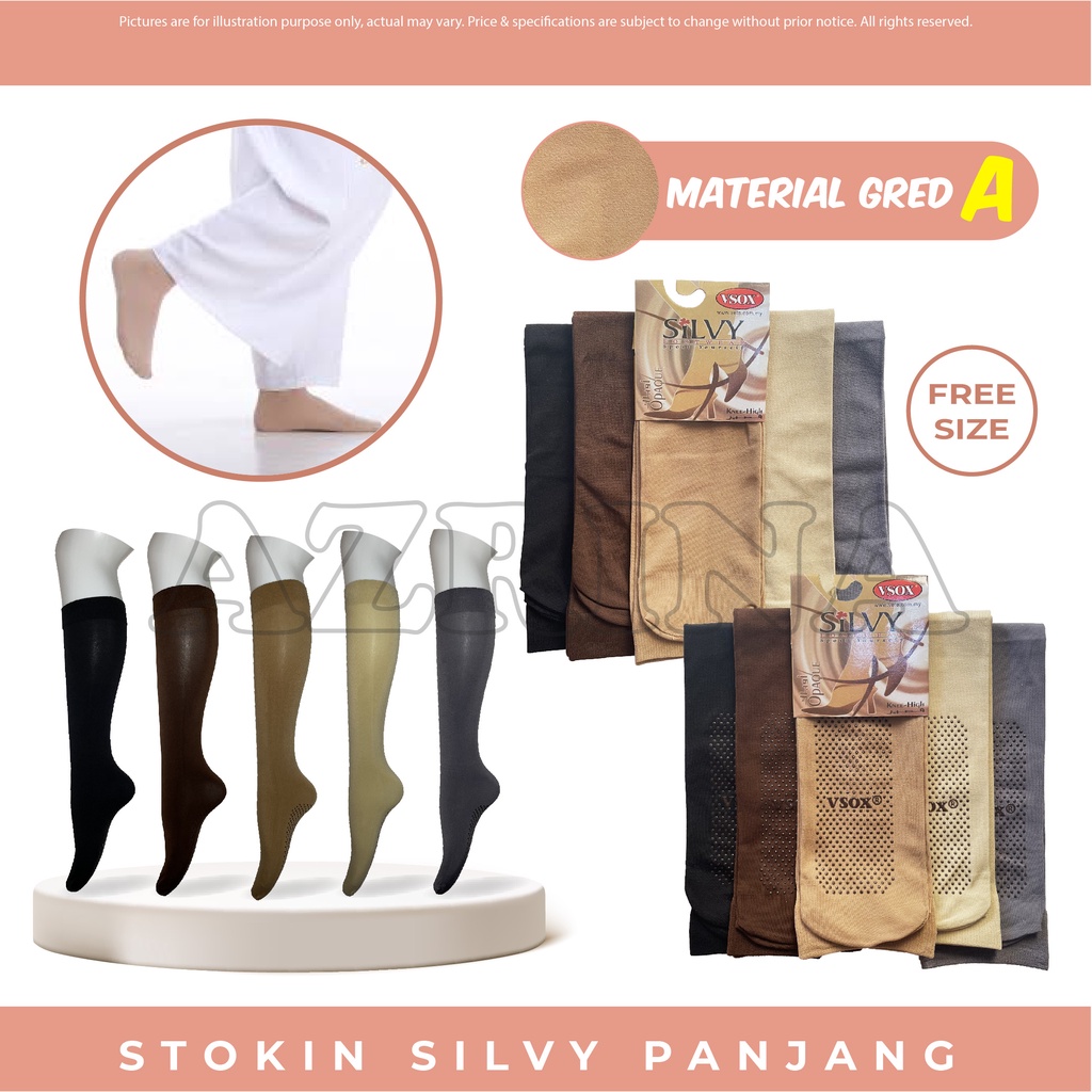 🔥PROMOSI HEBAT🔥VSOX_Silvy Opaque Long Stokin Muslimah/Sarung Kaki ...