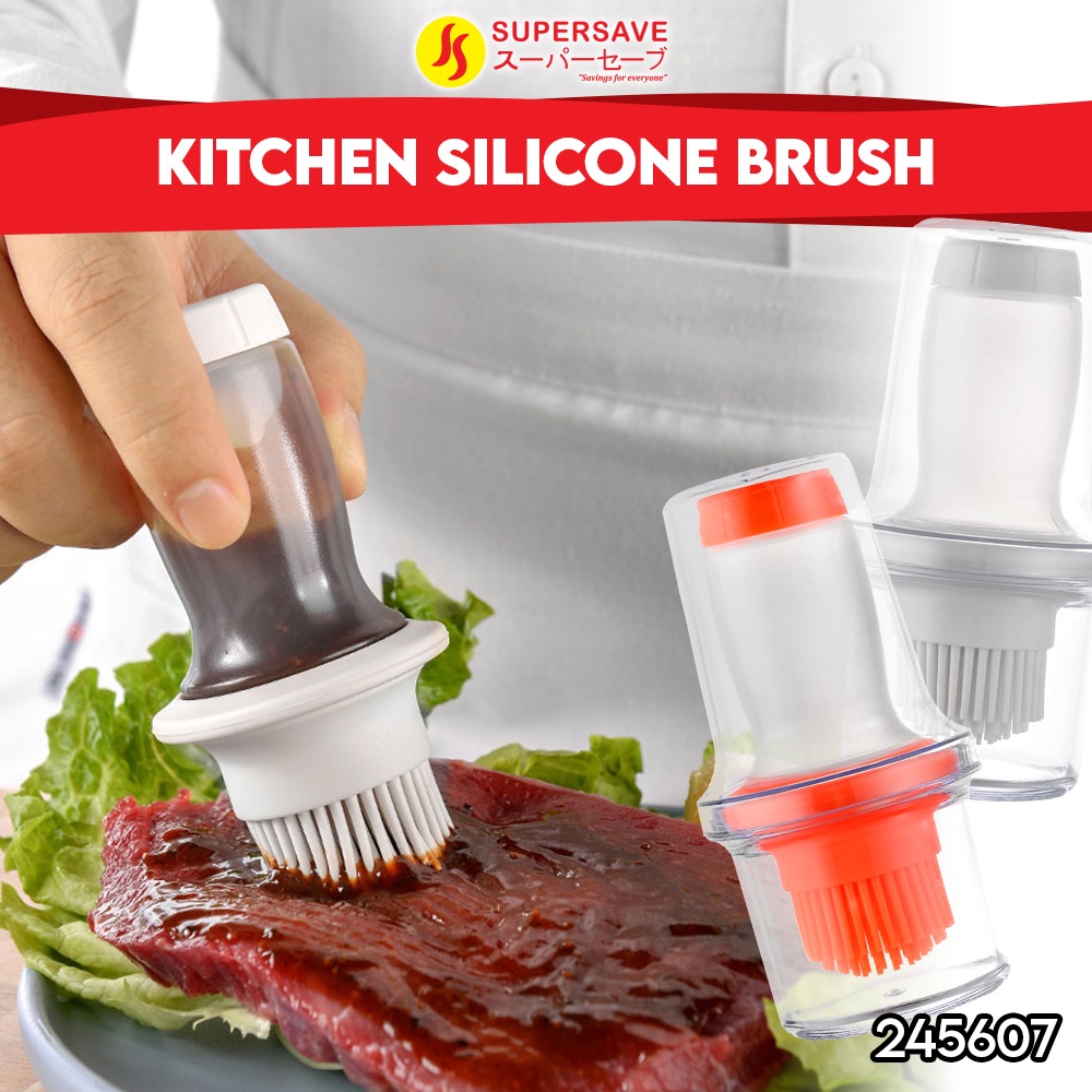 SUPERSAVE Oil Bottle Brush with Lid Dispenser Food Grade Silicone Heat ...