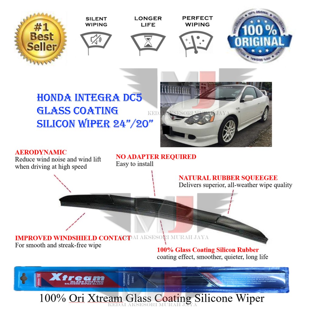 Honda Integra dc5 100% Ori Xtream Glass Coating Silicone Wipers Blade ...