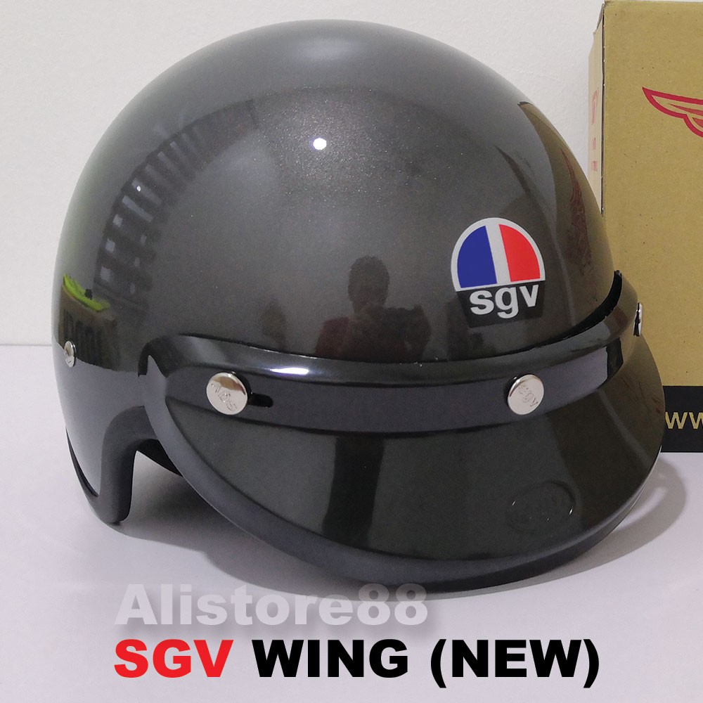 SGV WING HELMET NEW MODEL - GREY, BLACK, RED, BLUE | Shopee Malaysia