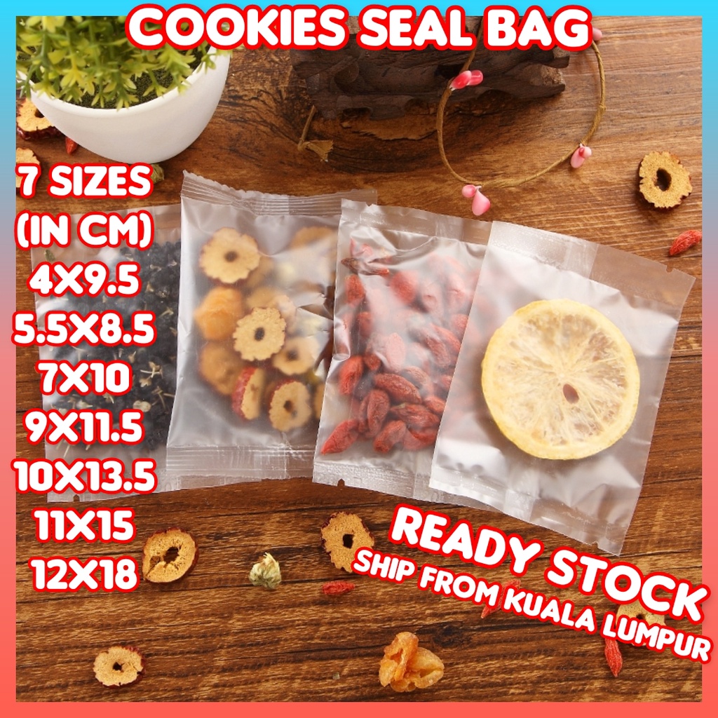 Cookies Seal Bag 100pcs [Frosted type / Clear type] Packaging Bag For ...