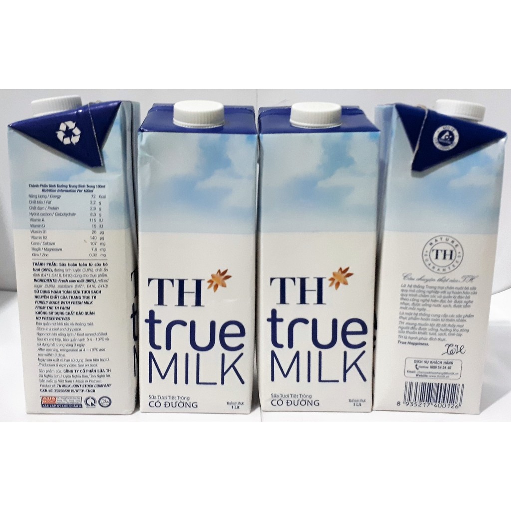 Th True Milk Pasteurized Fresh Milk Sweetened or Low Sugar 1L | Shopee ...