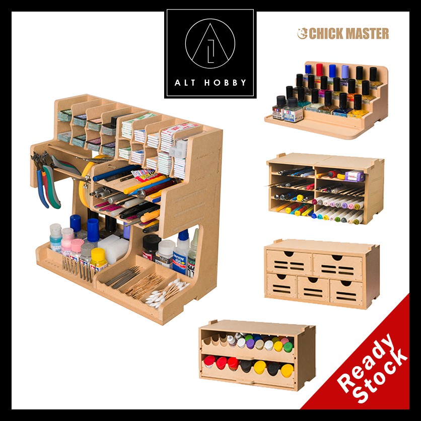 rak pelbagai guna 💖DIY Multipurpose Hobby Tools Rack / Wooden Hobby ...