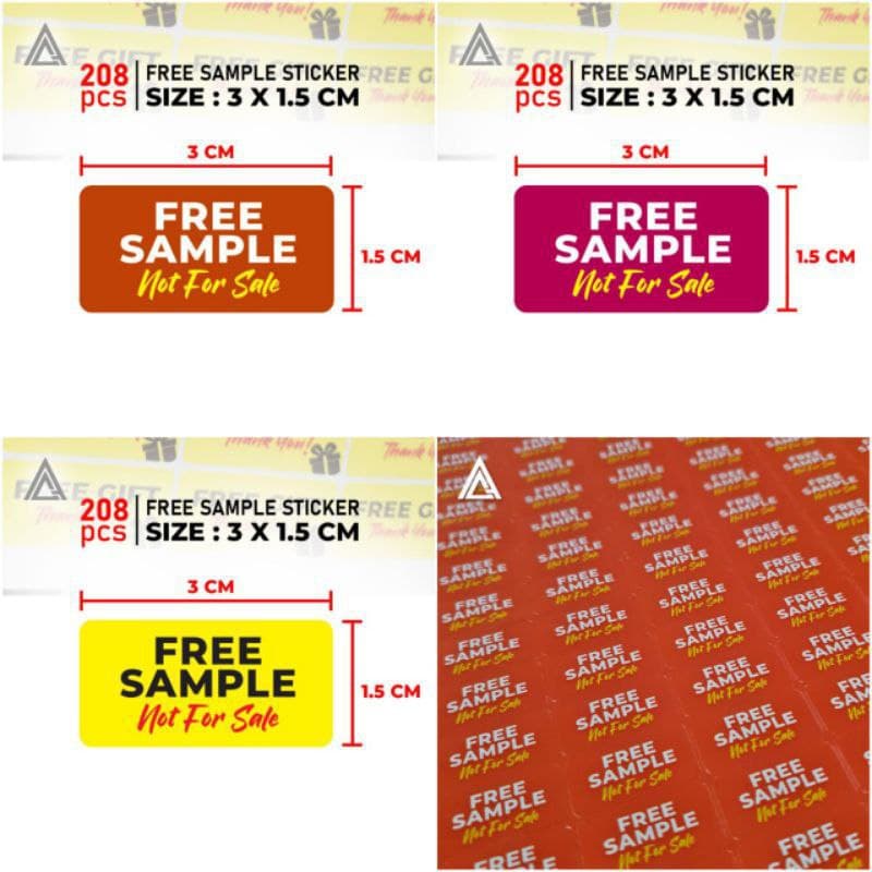 200 pcs FREE SAMPLE NOT FOR SALE MIRROCOTE STICKER / SAMPEL STIKER ...