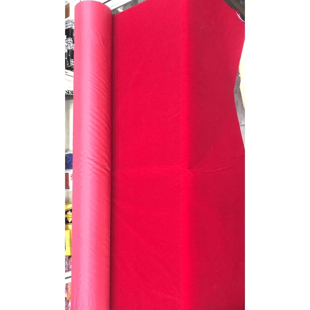 Kain Baldu Velvet Fabric 45" Width (Dyed Flock Tafetta Velvet) by meter ...