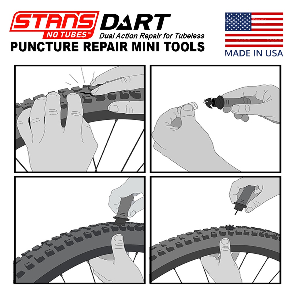 STANS No Tube Dart Tubeless Puncture Repair Kit Refill Insert for Road ...