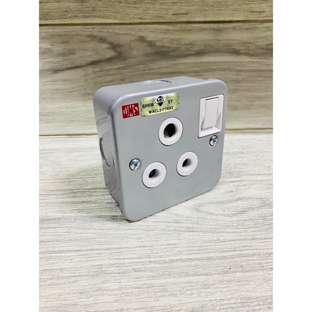 ( SIRIM APPROVED ) UMS 15A 1 GANG METAL CLAS SOCKET SUIZ BESI BULAT ...