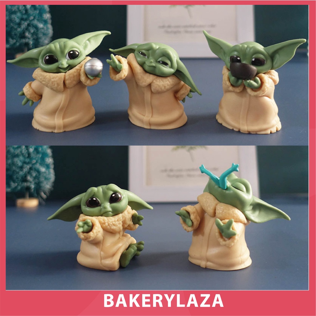 Baby Yoda Grogu Cake Decoration Action Figure Toys Yoda Baby Action ...
