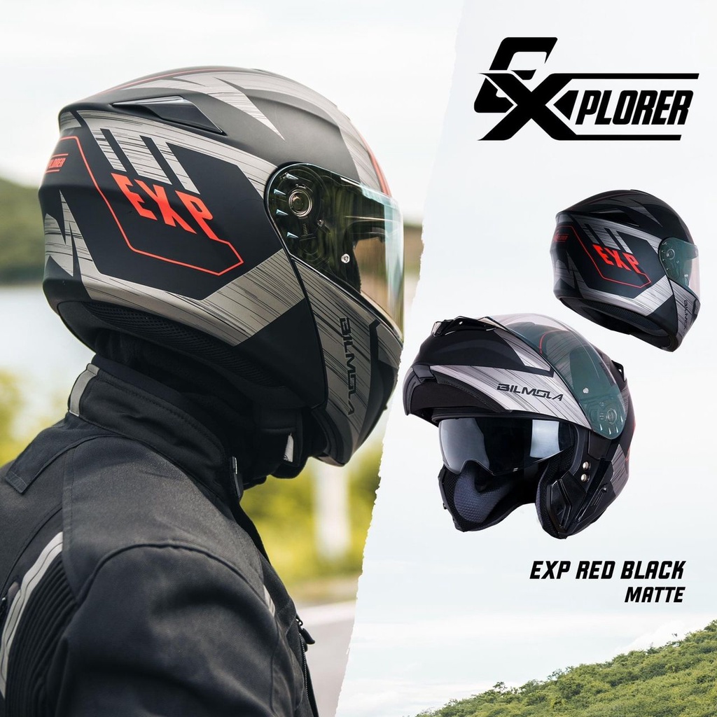 BILMOLA Helmet EXPLORER-EXP RED BLACK MATTE | Shopee Malaysia