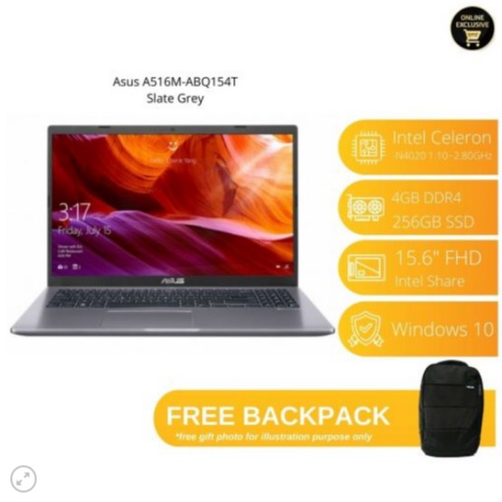 ASUS VIVOBOOK A516M (INTEL CELERON N4020 /4GB /256GB SSD /15.6" HD ...