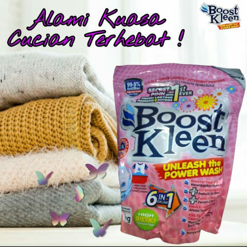 BOOST KLEEN DETERGENT LAUNDRY 1KG UNLEASH THE POWER WASH | Shopee Malaysia