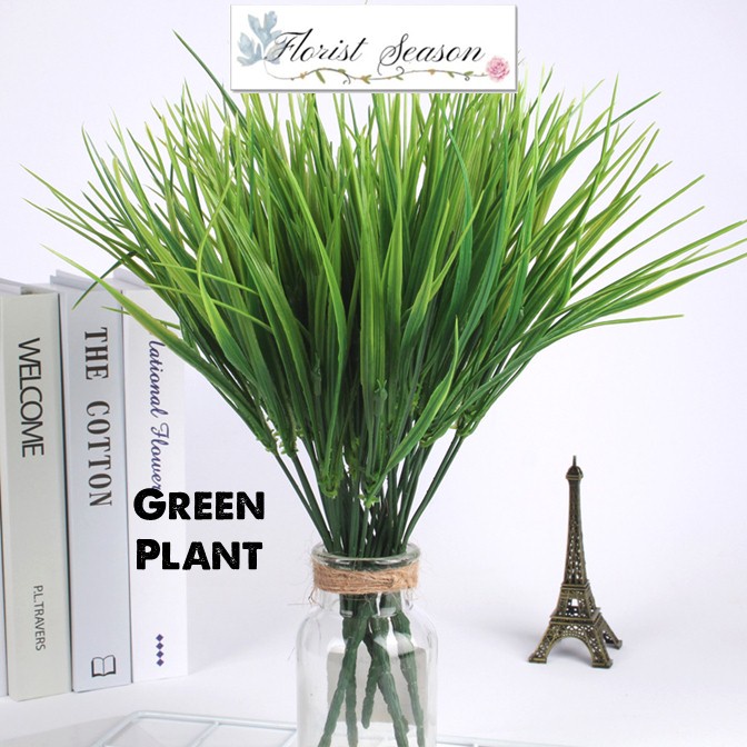 Daun Hiasan 37cm / Rumput Hijau Tiruan / Artificial Green Plant Spring ...