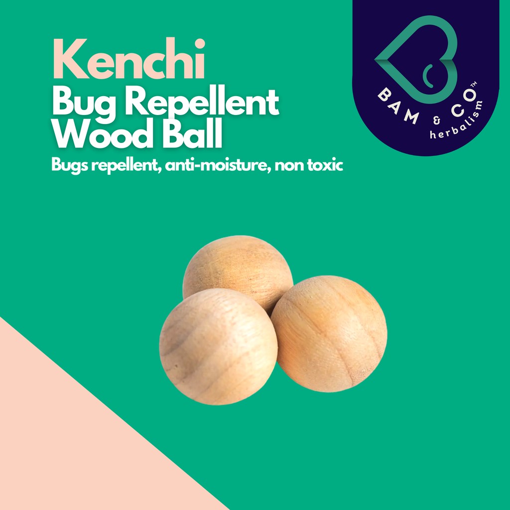 BAM & CO KENCHI NATURAL BUG REPELLENT WOOD BALL ( 3pcs ) | Shopee Malaysia