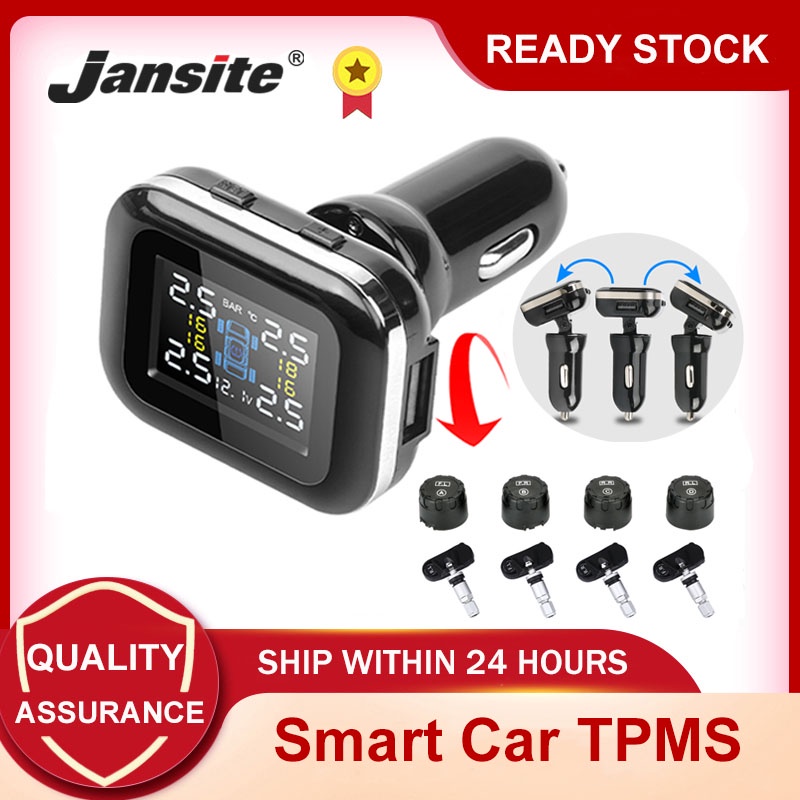 Jansite Car Charger Auto Security Alarm USB Output Warning Tire ...
