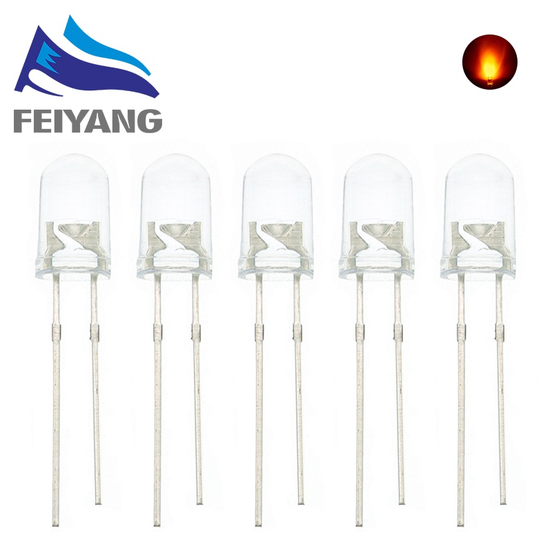 100pcs 5mm LED Light Emitting Diode Kit Warm white Red Blue Green UV ...