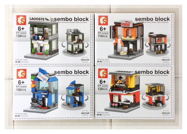 New Sembo Block Shoplot Building READY STOCK (Apple, Nike, Coca Cola ...