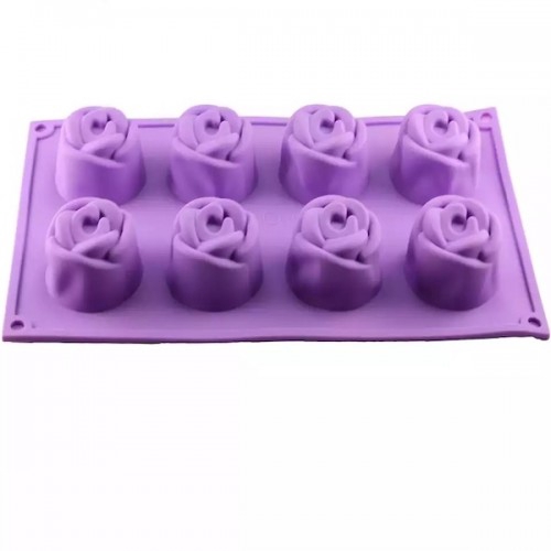 Ready Stock 8 Cavities Rose Shape Soap Mould Candle Mould Silicon Mold ...