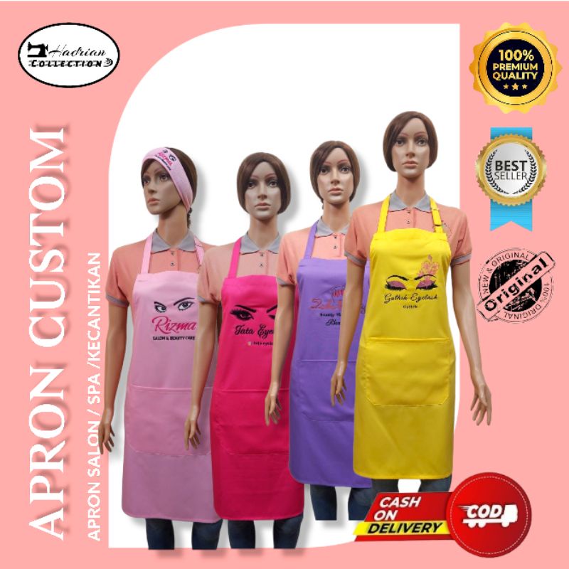 Cuztom pink salon Apron Apron Spa Apron massage Apron Beauty Apron free ...