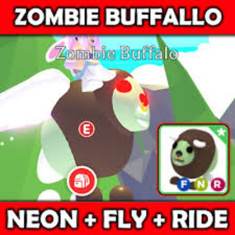 Adopt Me Zombie Buffalo Neon Fly Ride(NFR) | Shopee Malaysia