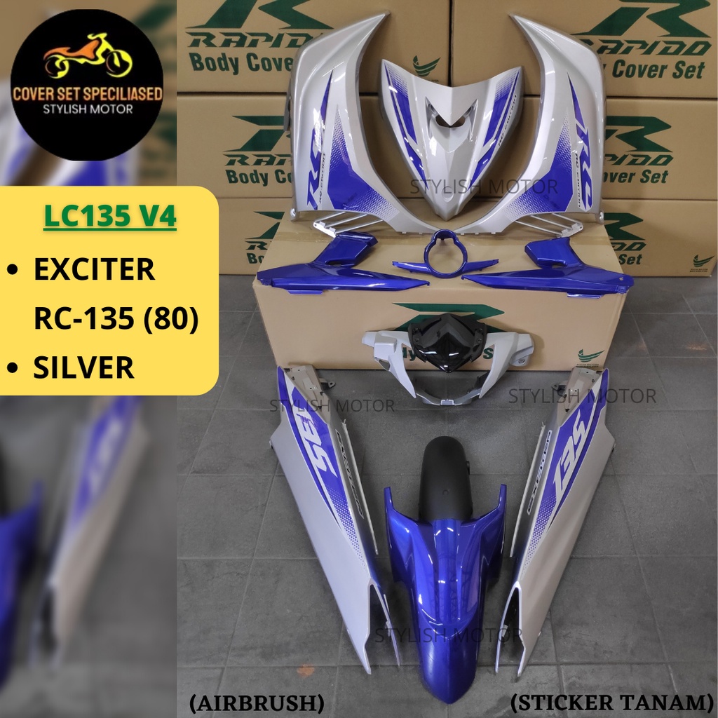 LC135 V4 4S EXCITER RC-135 (80) SLIVER RAPIDO COVER SET (STICKER TANAM/AIRBRUSH) | Shopee Malaysia