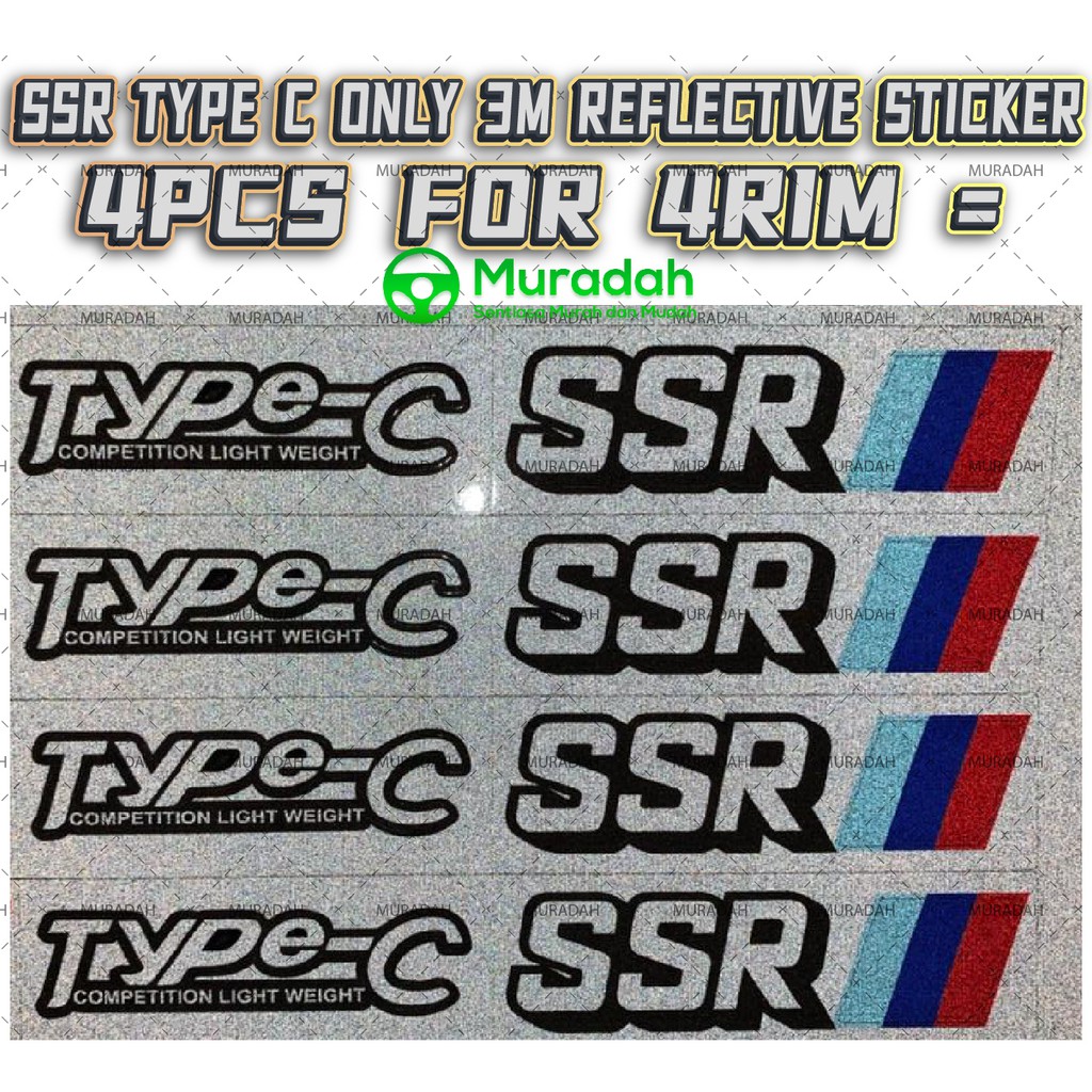 [ReadyStock]High Grade SSR / Type-C RACING STICKER SPORT RIM Sticker ...