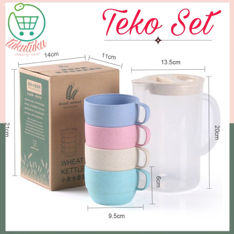 4in1 Teapot Set // Teapot Set Wheat Kettle Suit // Plastic Teapot Set ...