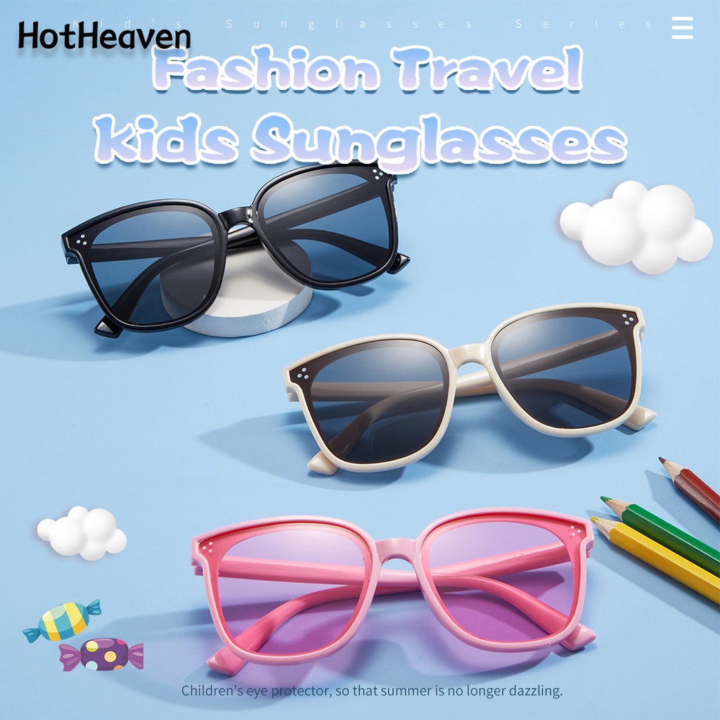 5 Colors Unisex Oval Frame Anti UV Kids Sunglasses Children Outdoor Eye ...