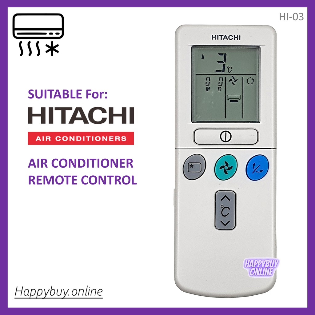 Hitachi Air Cond Aircond Air Conditioner Remote Control Hitachi HI-03 ...