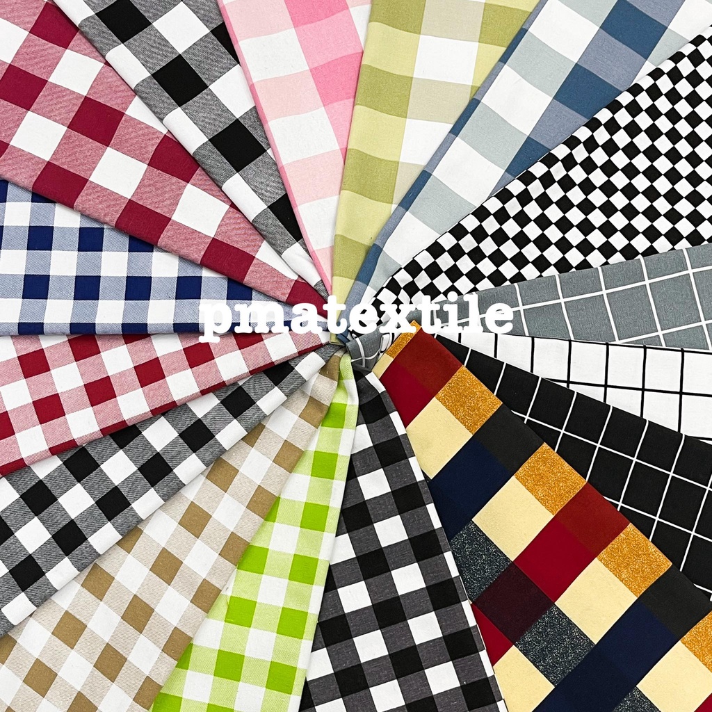 100% canvas cotton, Design checked print canvas width 60" (Price for 0. ...