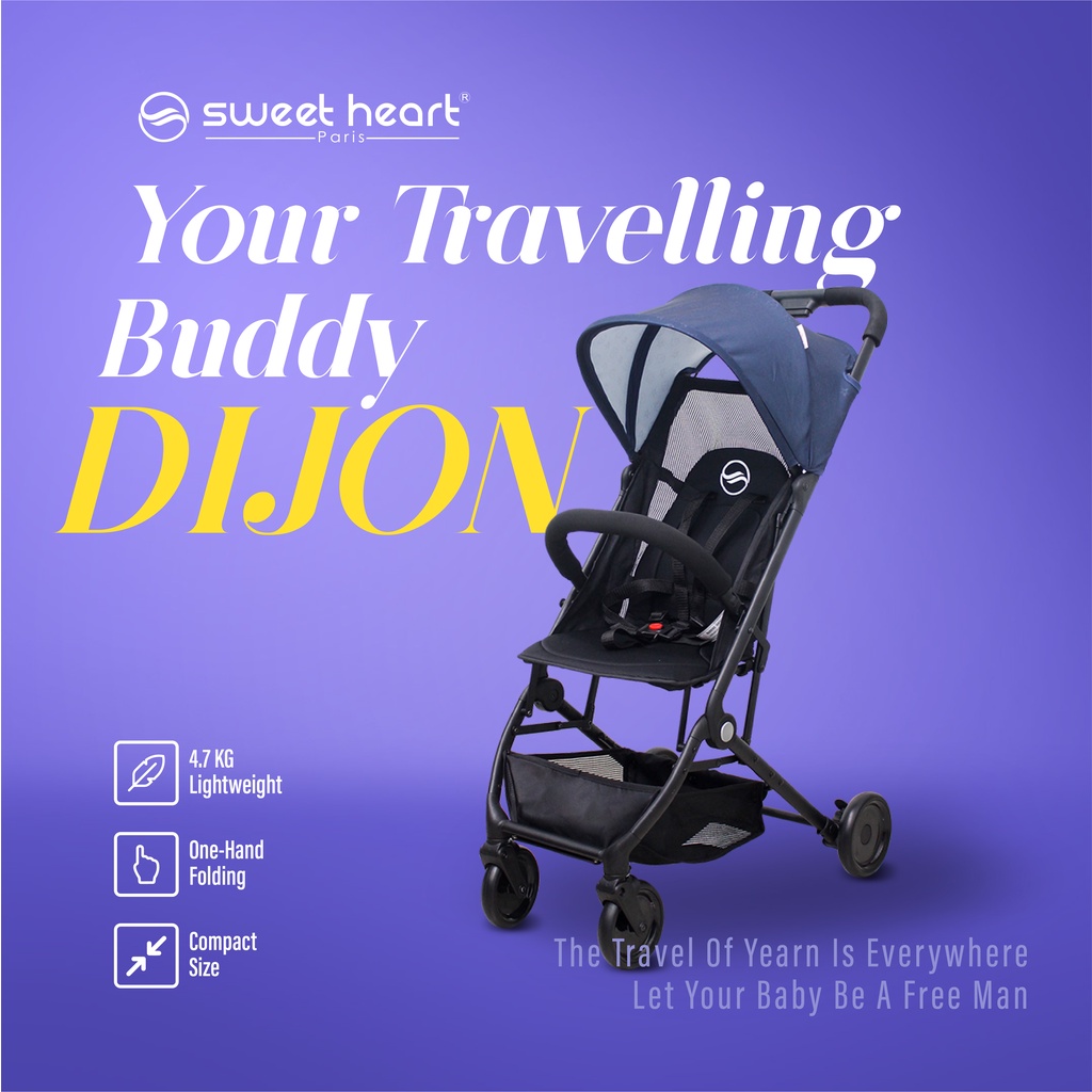 Sweet Heart Paris DIJON Elegant Baby Compact Travelling Stroller with ...