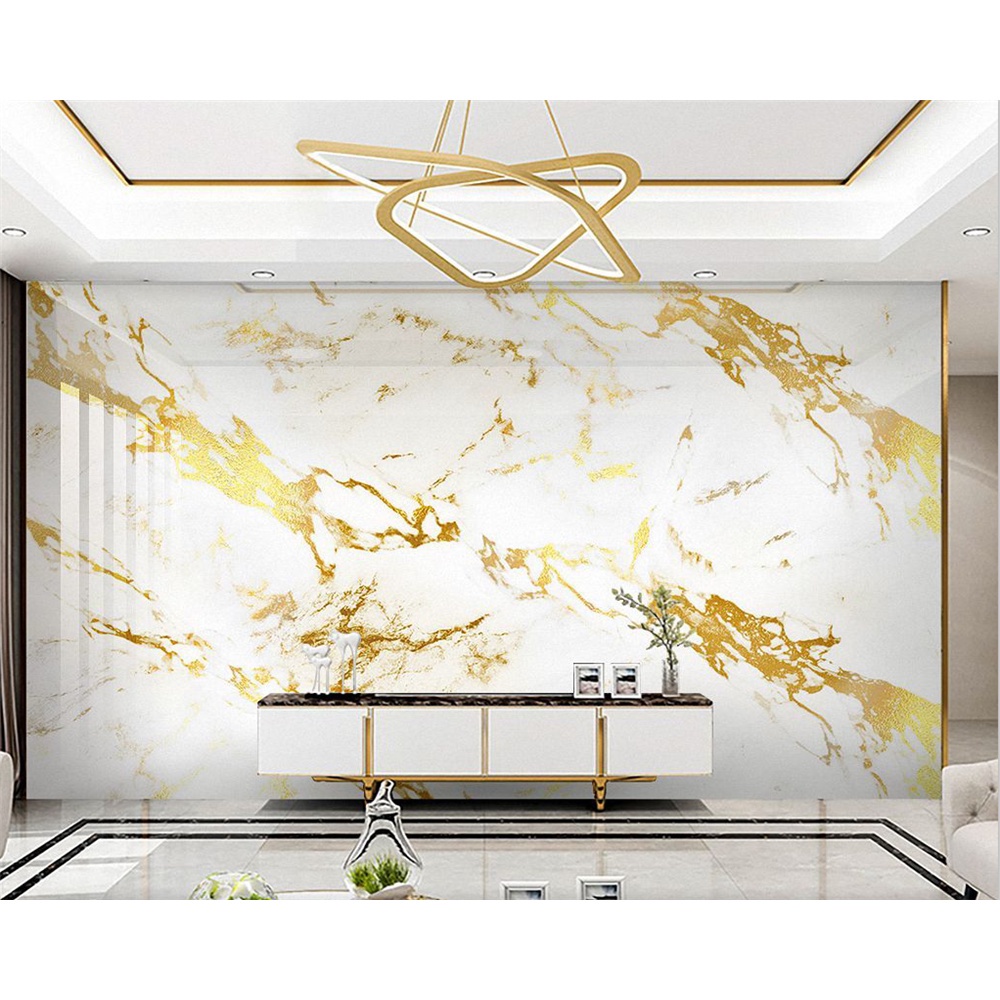 Custom Wall Papers Home Decor New Modern Light Luxury Gold Foil Golden ...