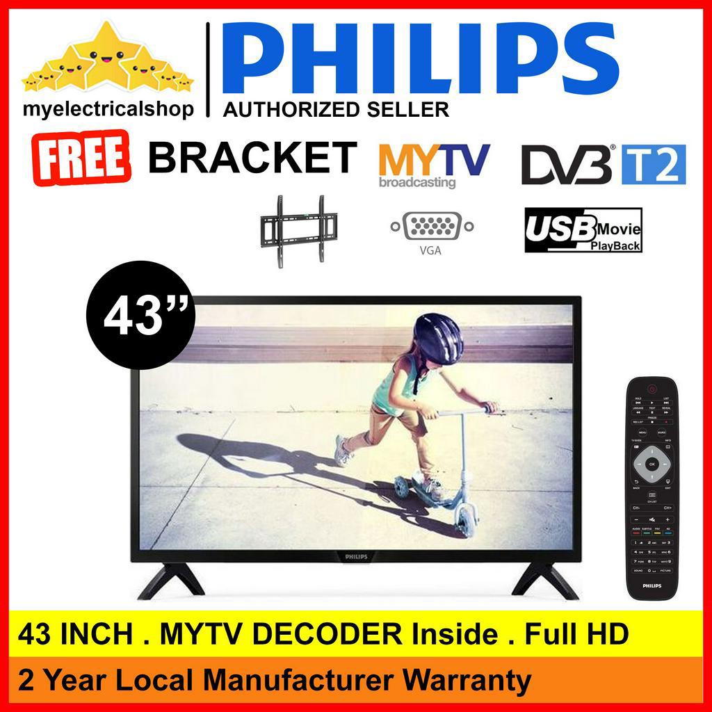 Philips 43pft4002 43Inch Full HD LED TV Ultra Slim DVB-T/T2 Myfreeview Digital Channel Mytv ...