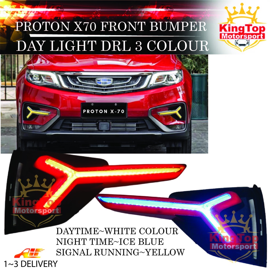 PROTON X70 front bumper daylight DRL led 3 color | Shopee Malaysia