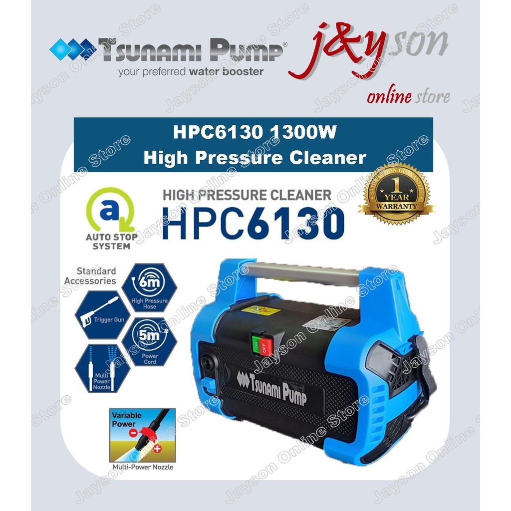 Tsunami Pump HPC6130 1300 Watt High Pressure Cleaner ( 100bar ...