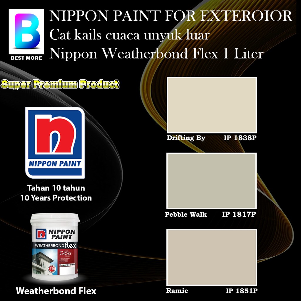 Nippon Paint Weatherbond Flex Exterior Collection 1 Liter Drifting By ...