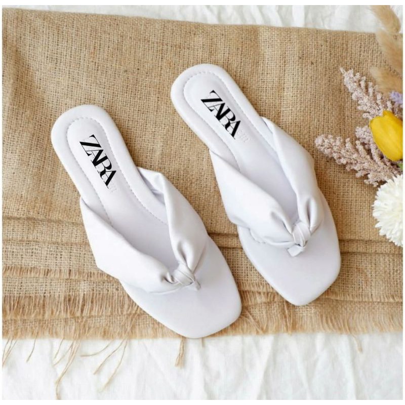 Zara gs 010 women's flat sandal flip-flop sandals | Shopee Malaysia