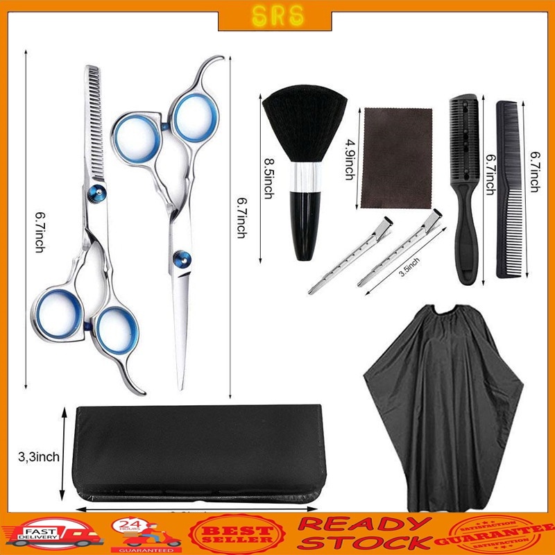10PCS Set Japan Professional Hair Cutting Shears Barber Scissors Set ...