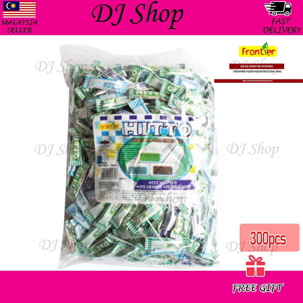 HITTO CHEWY CANDY. 300PCS DOUBLE LAYER COOL MINT GULA-GULA RAYA HALAL ...