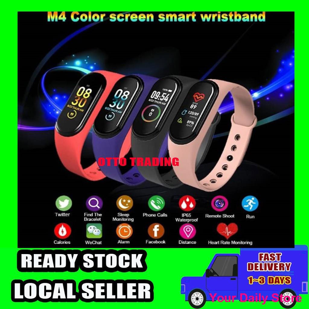 🔥Ready Stock🔥M4 Smart Band Fitness Tracker Watch Sport Bracelet Heart ...