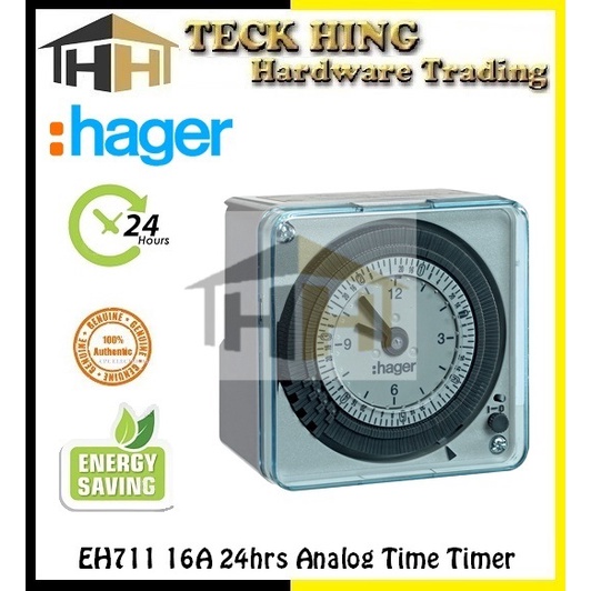 HAGER EH711 16A 24hrs Analog Time Timer switch 100% Authentic product ...